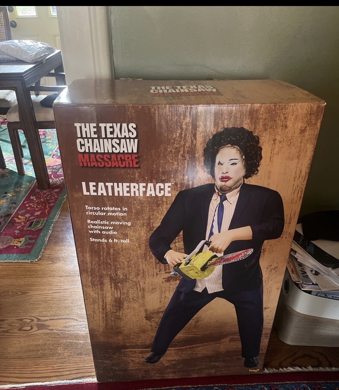 Leatherface 6 Ft Pretty Woman Mask Animatronic The Texas Chainsaw ...