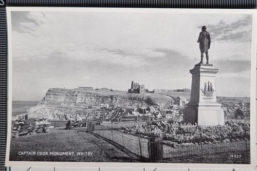 OLD POSTCARD WHITBY NORTH YORKSHIRE CAPTAIN COOK MEMORIAL STATUE | eBay