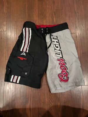 Coors Light Board Shorts Swim Trunks Men's 34 Black Red Beer Logo ...