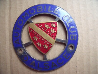 AUTOMOBILE CLUB ALSACE - badge plaque émaillée | eBay