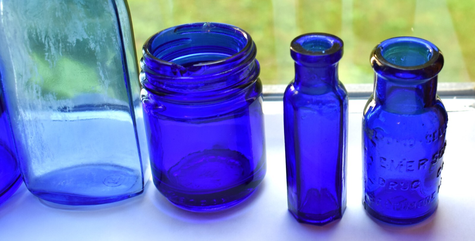 Vintage/Antique Cobalt Blue Glass Bottle Jar Medicine, Poison Decanter ...