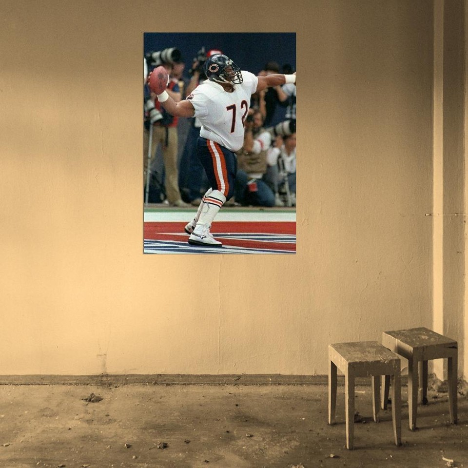 527138 WILLIAM THE REFRIGERATOR PERRY TOUCHDOWN FOOTBALL 36x24 WALL ...