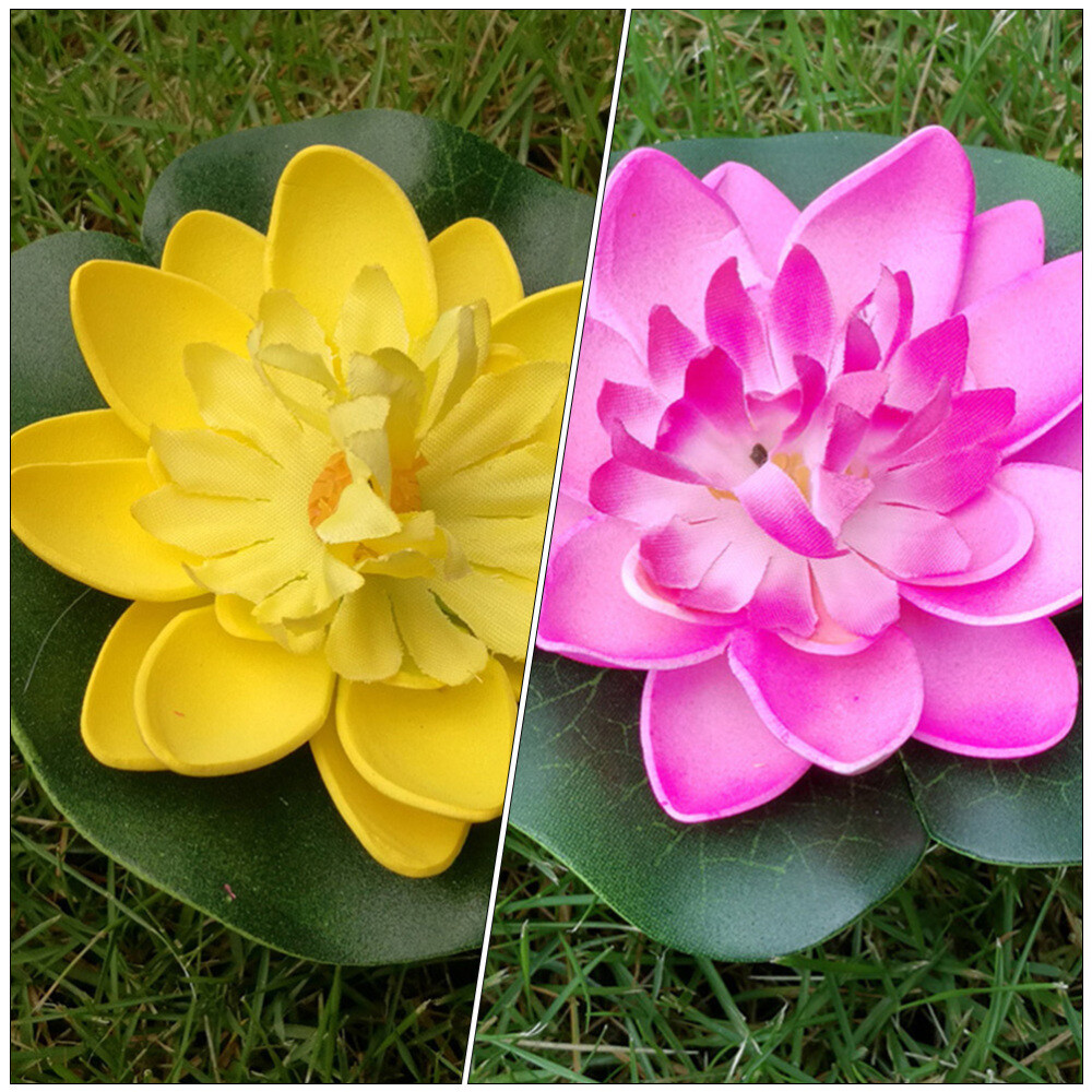 15 Pcs Artificial Lotus Eva Plants Pond Lily Flowers Floating | eBay