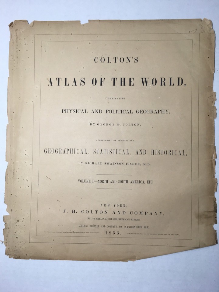 1855 Antique MEXICO Map Hand-Colored Colton's Atlas - Great Gift! | eBay