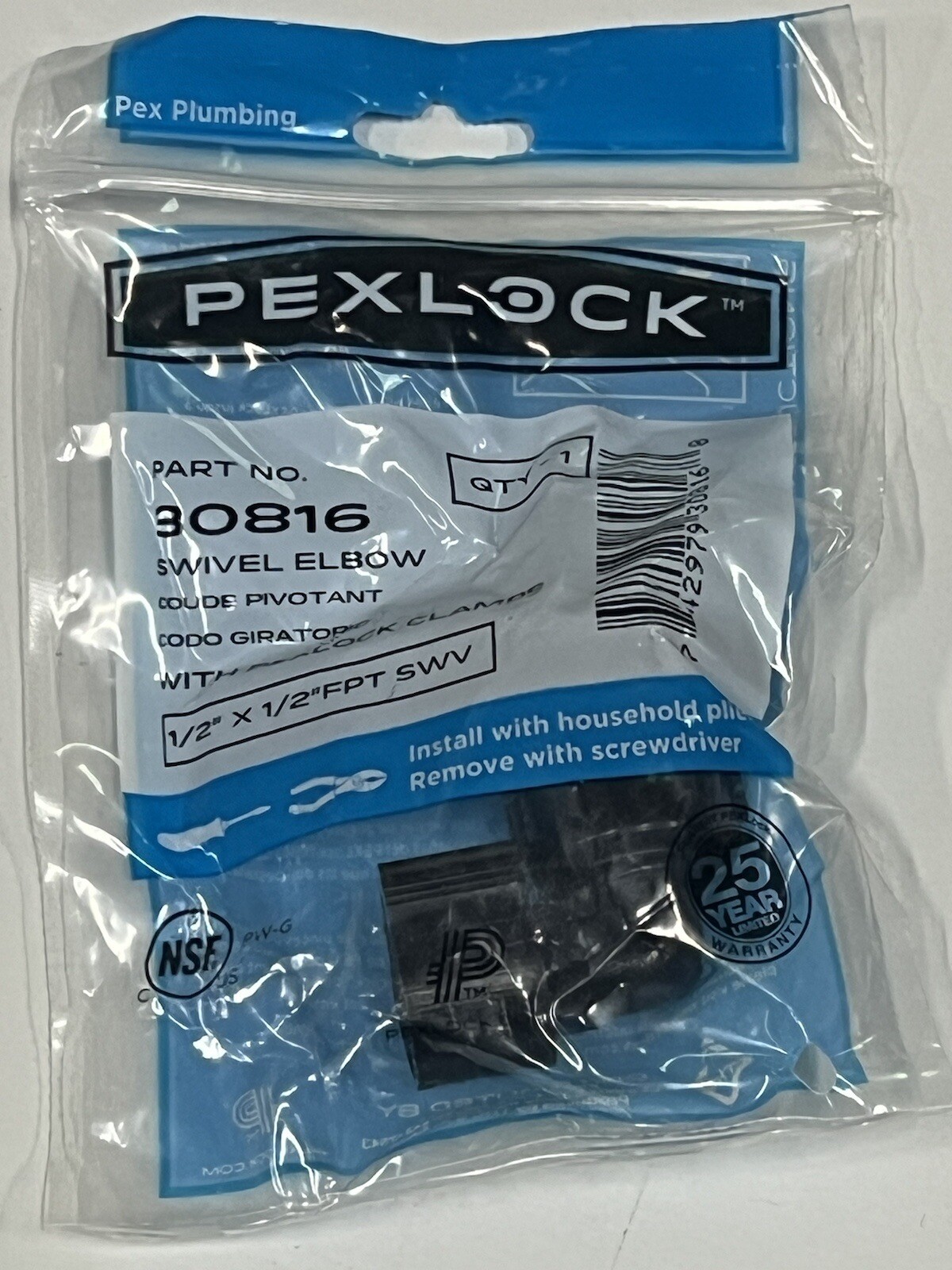 Flair-It PEXLOCK 30816 Swivel Elbow 1/2" PEX x 1/2" Female Pipe 90 ...