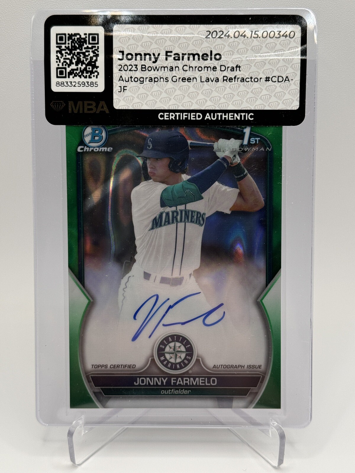 JONNY FARMELO 2023 Bowman Chrome Green Lava Refractor Auto #/99 MBA 💎 ...