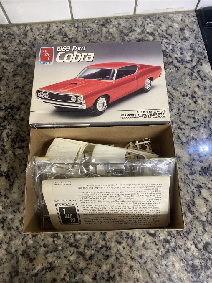 RARE ISSUE VINTAGE AMT 1969 FORD TORINO COBRA MODEL KIT #6893 | eBay