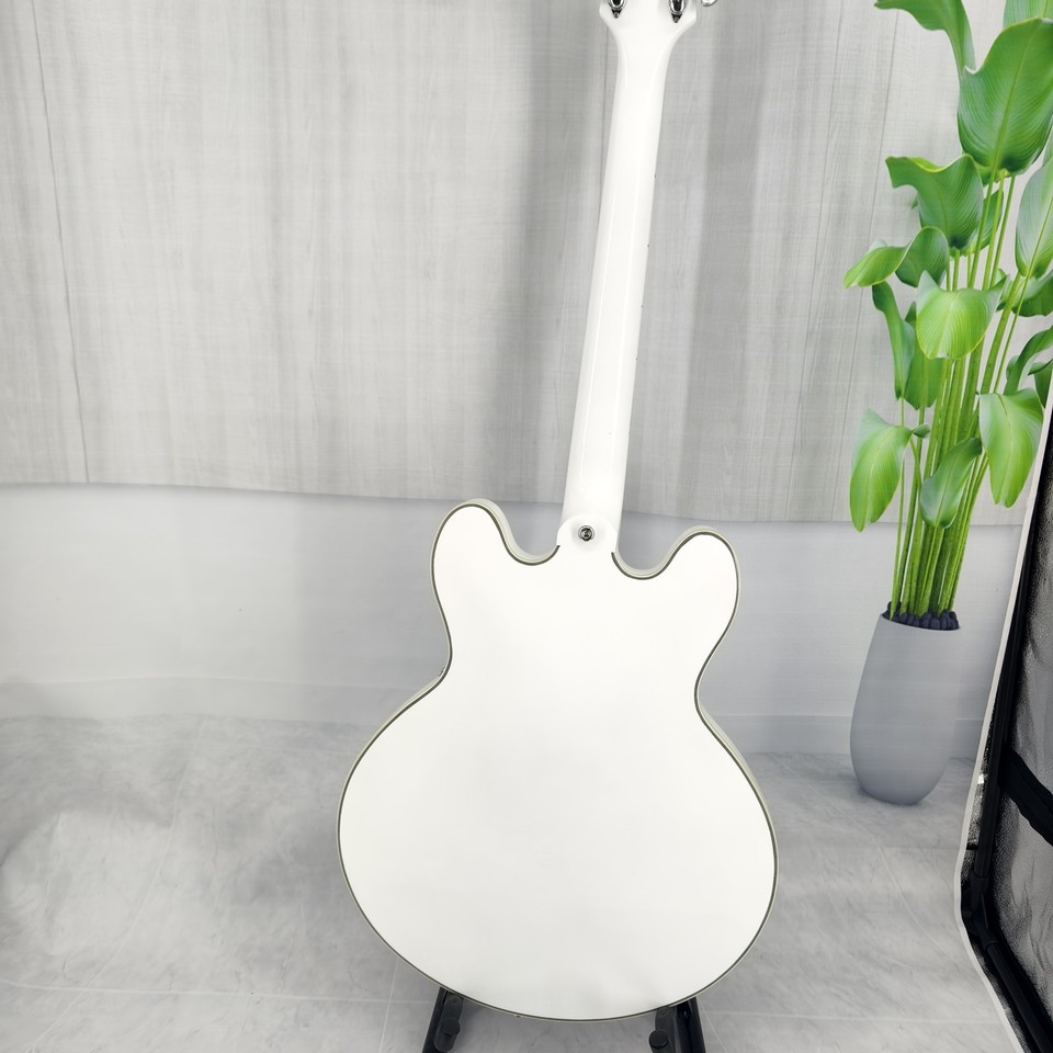 Custom ES-335 Alpine White Semi-Hollow Electric Guitar Chrome Hardware ...