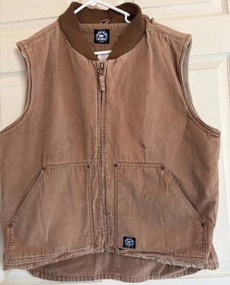 Polar King by Key Vest Lg Reg Brown Canvas Insulated Duck Work Wear ...