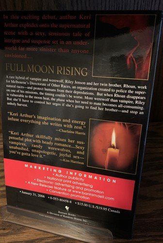 Full Moon Rising by Keri Arthur (2006~Advance Reading Copy~Trade ...