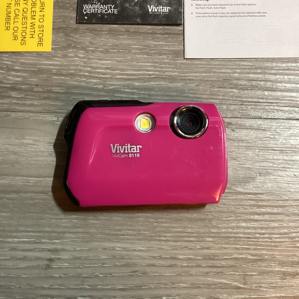 Vivitar ViviCam 8119 Digital Camera 8.1MP Pink or Blue See Video TESTED ...