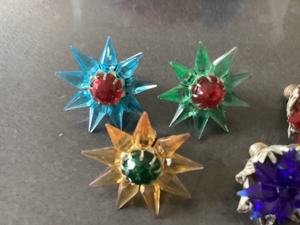 Lot Of Antique Vintage Glass Prism Christmas MATCHLESS STAR Bulbs For ...