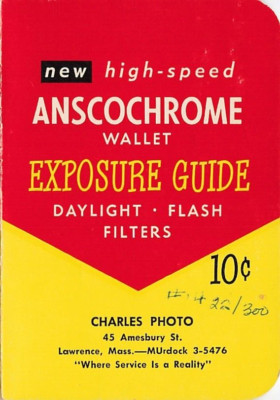 Vintage Anscochrome Film Exposure Guide Handwriting | eBay