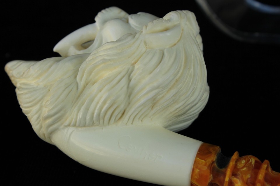 TIGER Block Meerschaum Smoking Tobacco Pipe Pipa Pfeife + CASE AGV-C08 ...