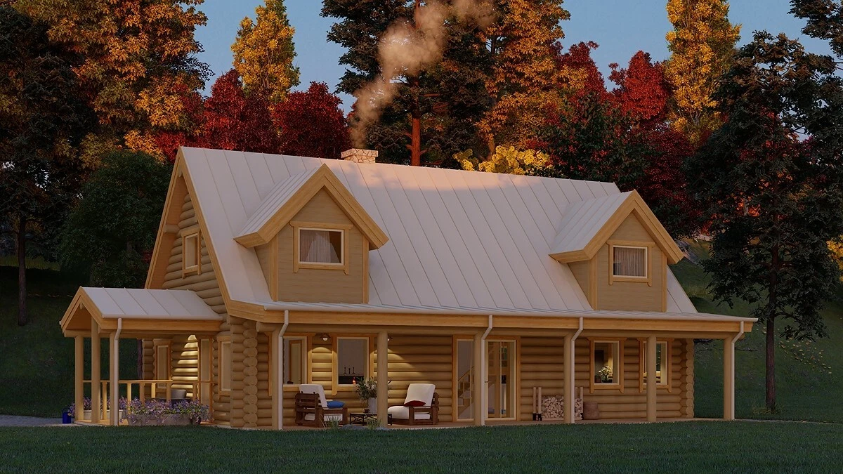 One Story Log Homes