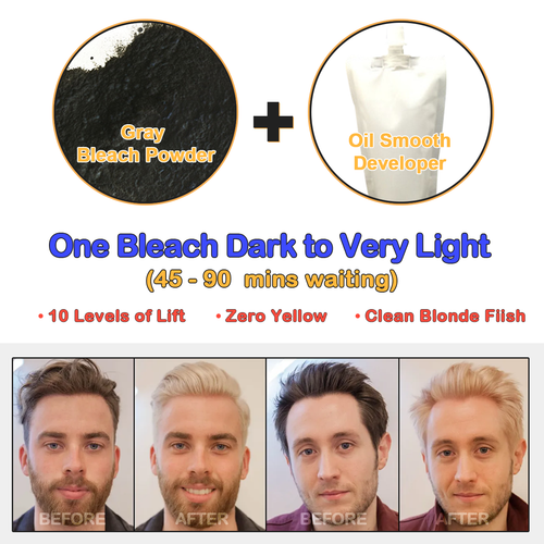 BLEACH KIT Professional Magic Bleach Powder Hair + Peroxide 10 levels ...