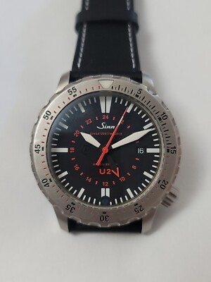 SINN U2 GMT AUTOMATIC DATE BLACK DIAL 44mm STAINLESS STEEL MENS WATCH ...