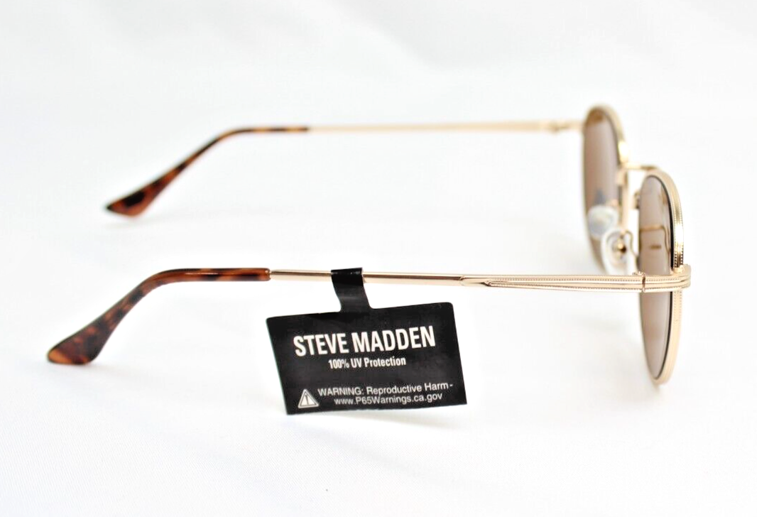 Steve Madden Round Textured Gold & Tortoise Shell Sunglasses 100%UV ...