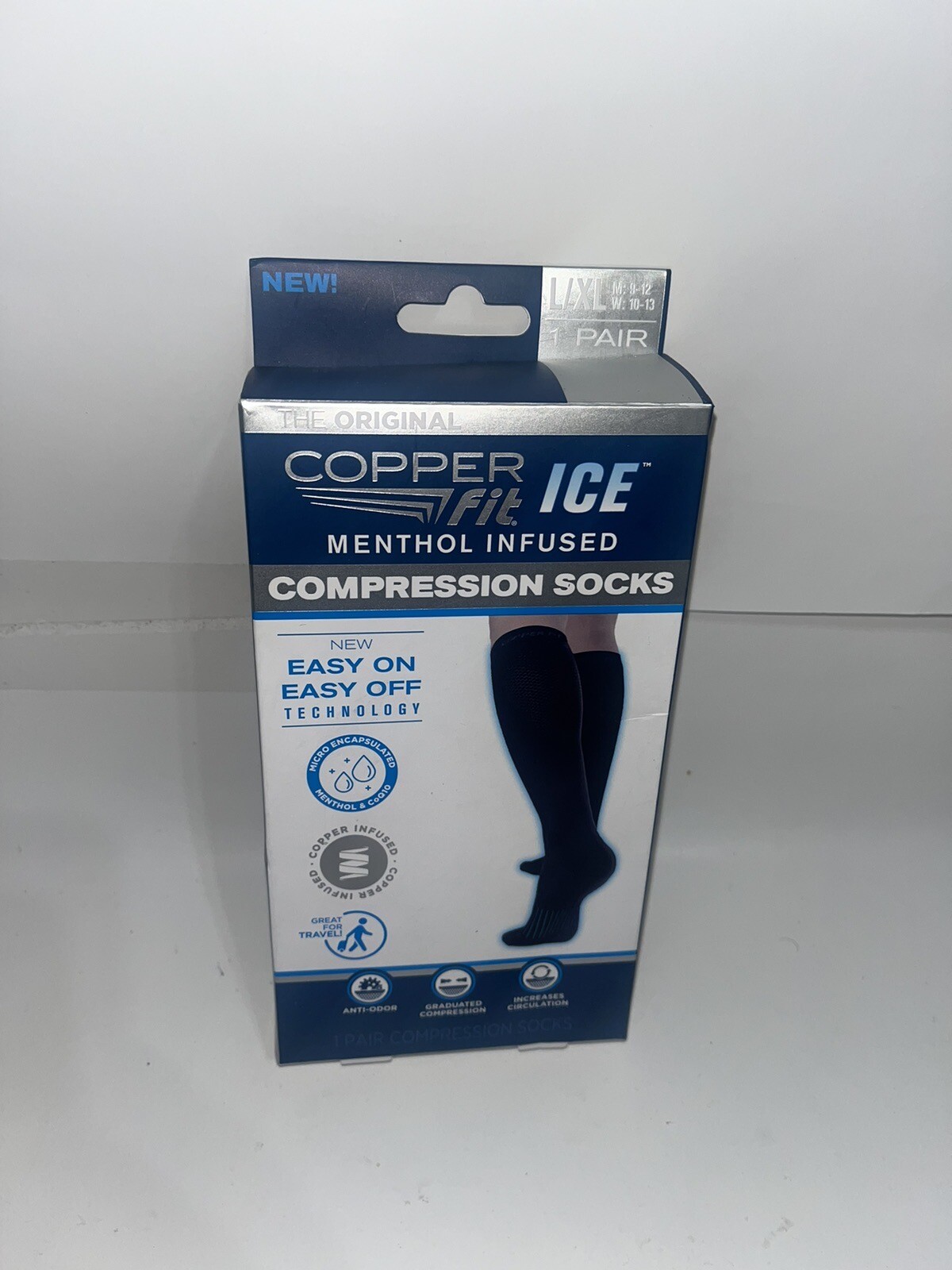COPPER FIT ICE MentholInfusedCompression Socks Arch Support ANTI-ODOR ...