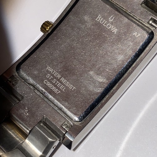 Bulova Two Tone Rectangle Stainless Wrist Watch for Men NEW BATTERY | eBay