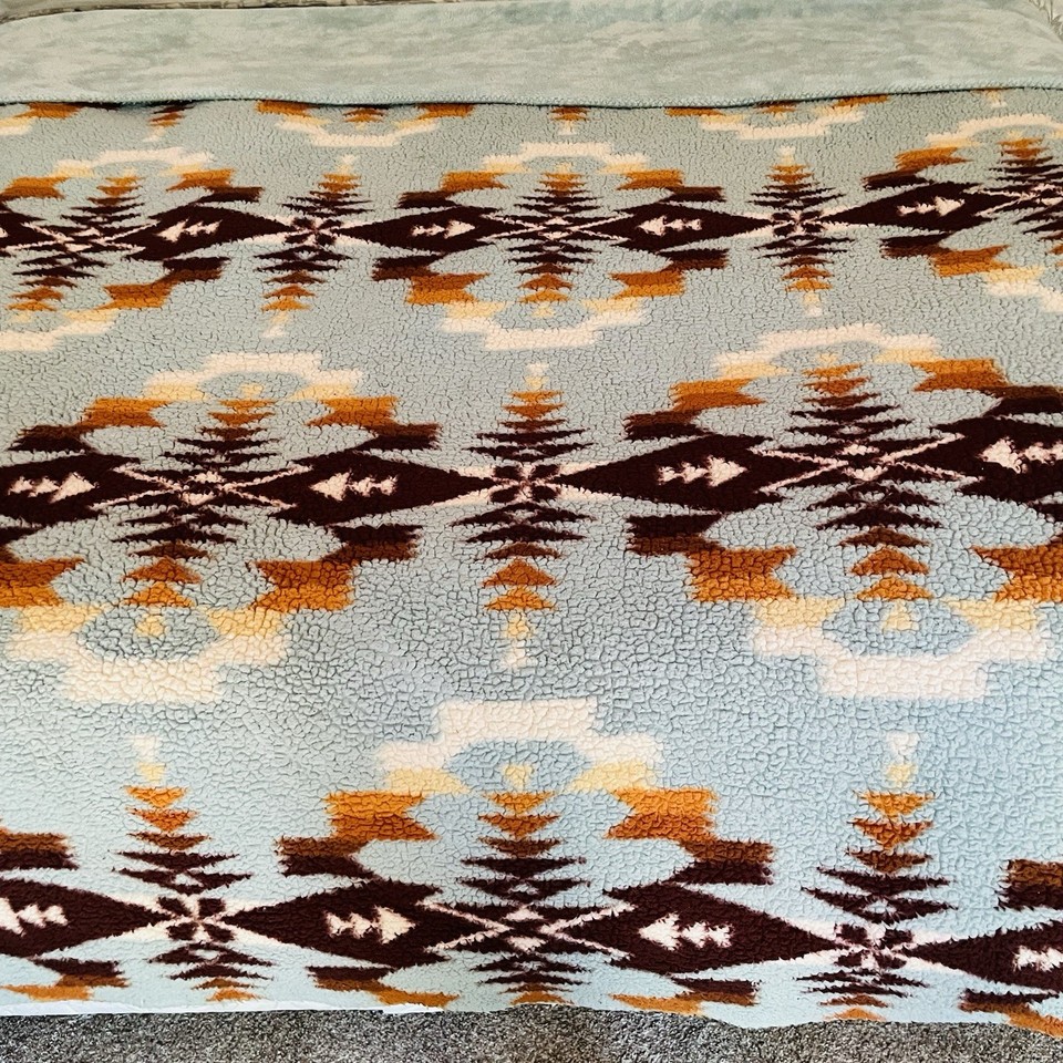 Pendleton Avra Valley Sherpa Fleece Blanket King Size 92”x114” Aqua ...
