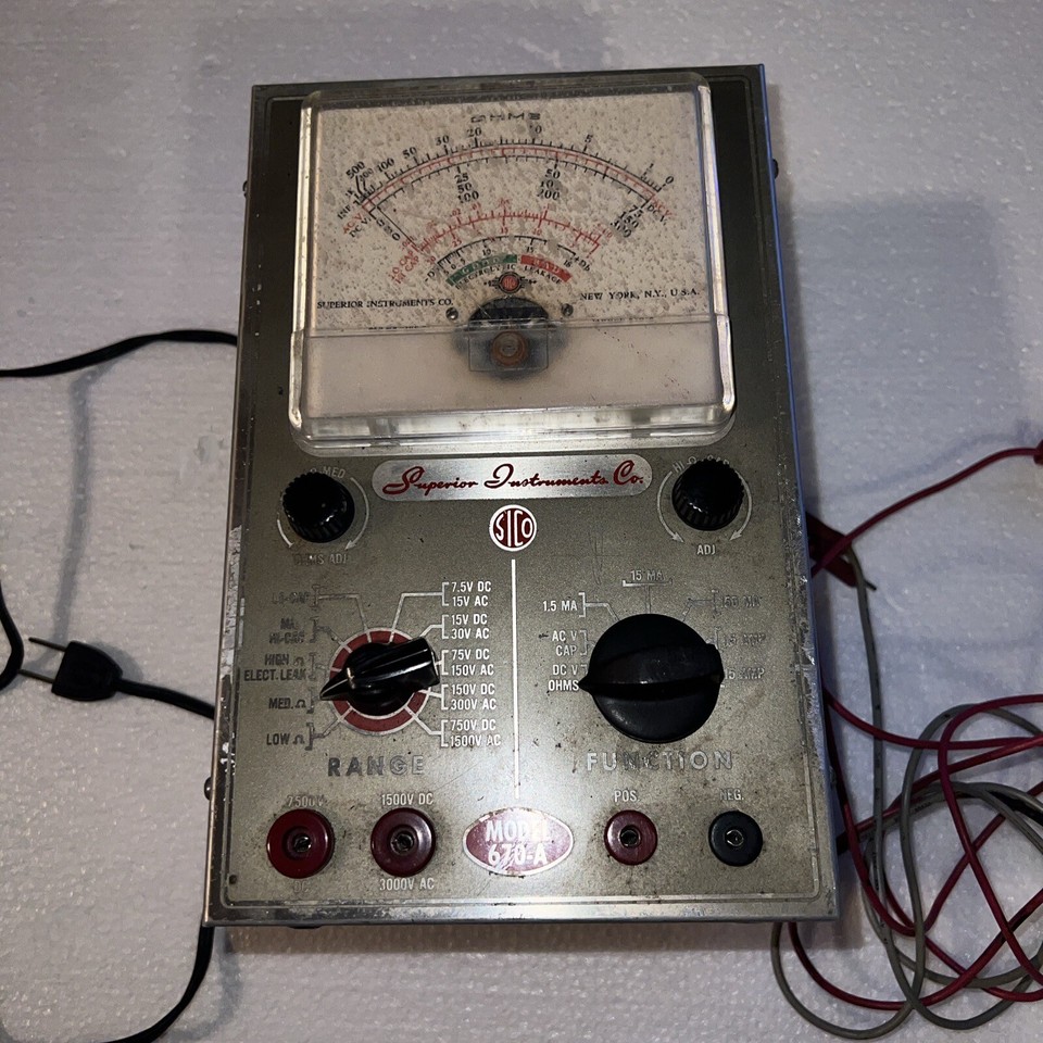 VINTAGE! Superior Instruments Co 670-A OHMs Resistance Meter Tester ...