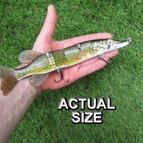 Big PIKE Fishing Lure Savage Jointed Realscale Swimbait Muskie Bait ...