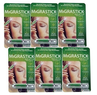 6 Units ArkoPharma Migrastick Roll On 3mL | Migraine Stress Headache ...