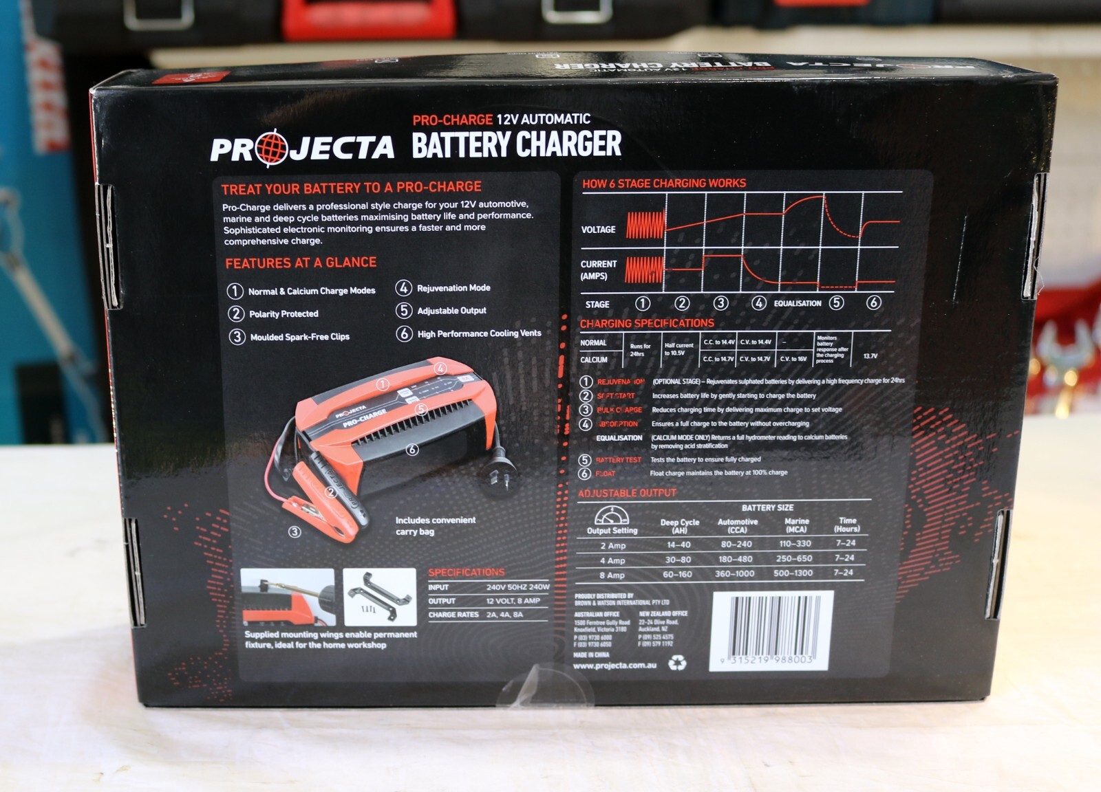 Projecta Battery Charger Pro-Charge - 12V 8A - PC800 | eBay Australia