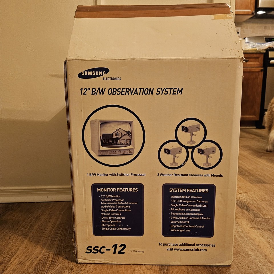 Samsung 12" CRT Observation Security Monitor SSC-12PM Black White New ...