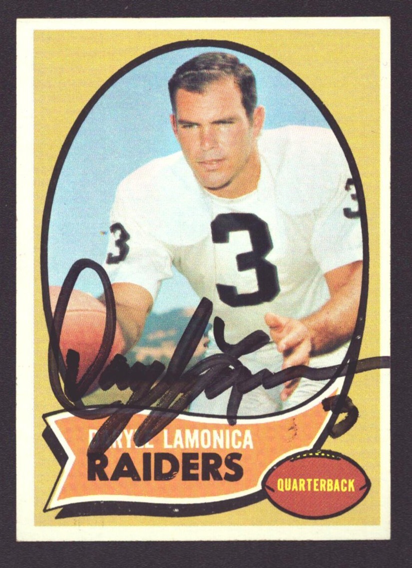 DARYLE LAMONICA 1970 Topps #50 AUTOGRAPH Auto RAIDERS Signed Bills d ...