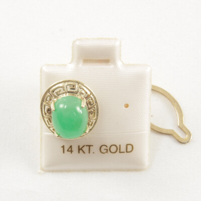 14K Yellow Gold Green Jade Tie Pin | eBay