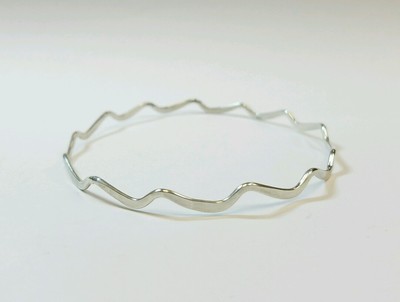 VINTAGE STERLING SILVER CURVY SQUIGGLY BANGLE BRACELET | eBay