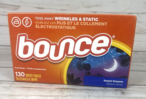 Bounce Sweet Dreams 130 Dryer Sheets 1-Box Discontinued *Opened Full ...