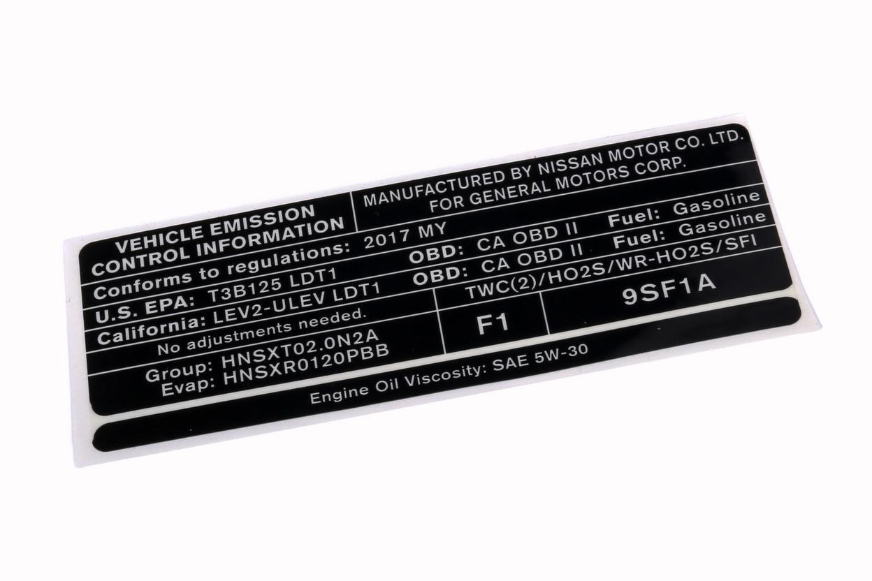 GM Genuine Parts 19318001 Emission Label | eBay