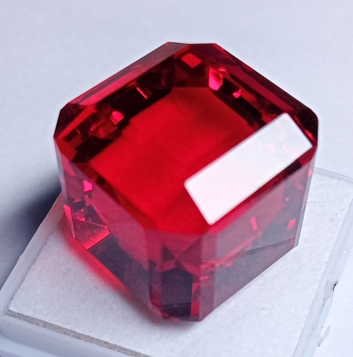 Red Ruby Cube Shape Extremely Rare Lab-Created CERTIFIED 61.25 Ct Loose ...