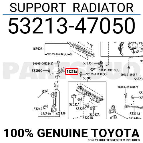 5321347050 Genuine Toyota SUPPORT RADIATOR 53213-47050 | eBay
