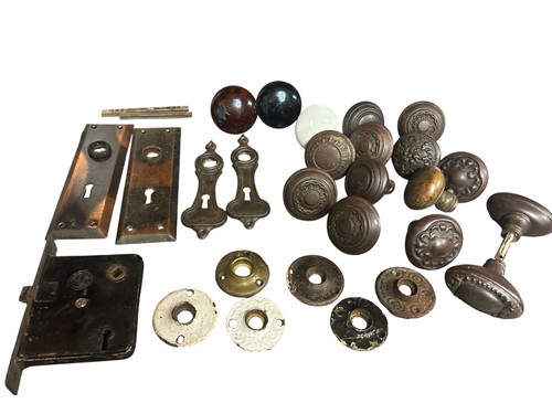 Vintage Door Hardware Door Knobs Face Plates Mortise Lock Rosettes ...