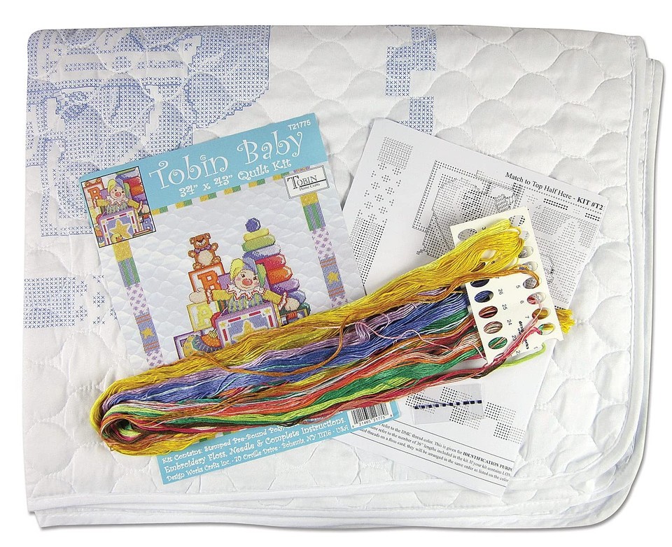 Tobin Jack in The Box Baby Quilt Stamped for Cross Stitch Kit, 34x43 ...