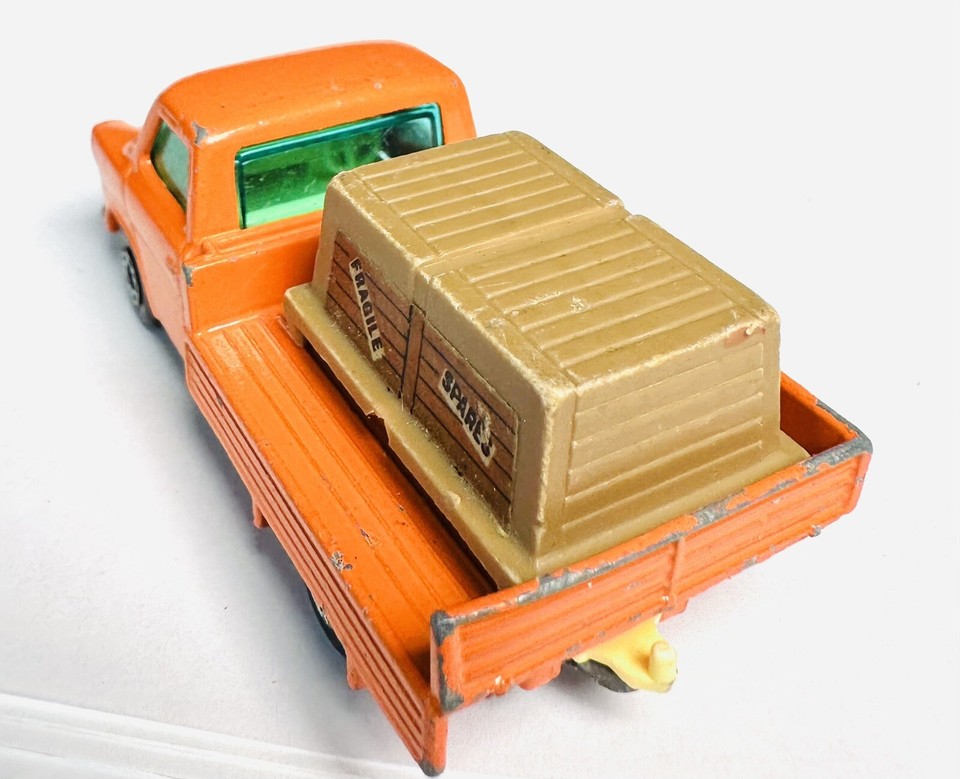 1977 Matchbox Superfast Ford Transit No. 66 Orange w/ Brown Crate 1:64 ...