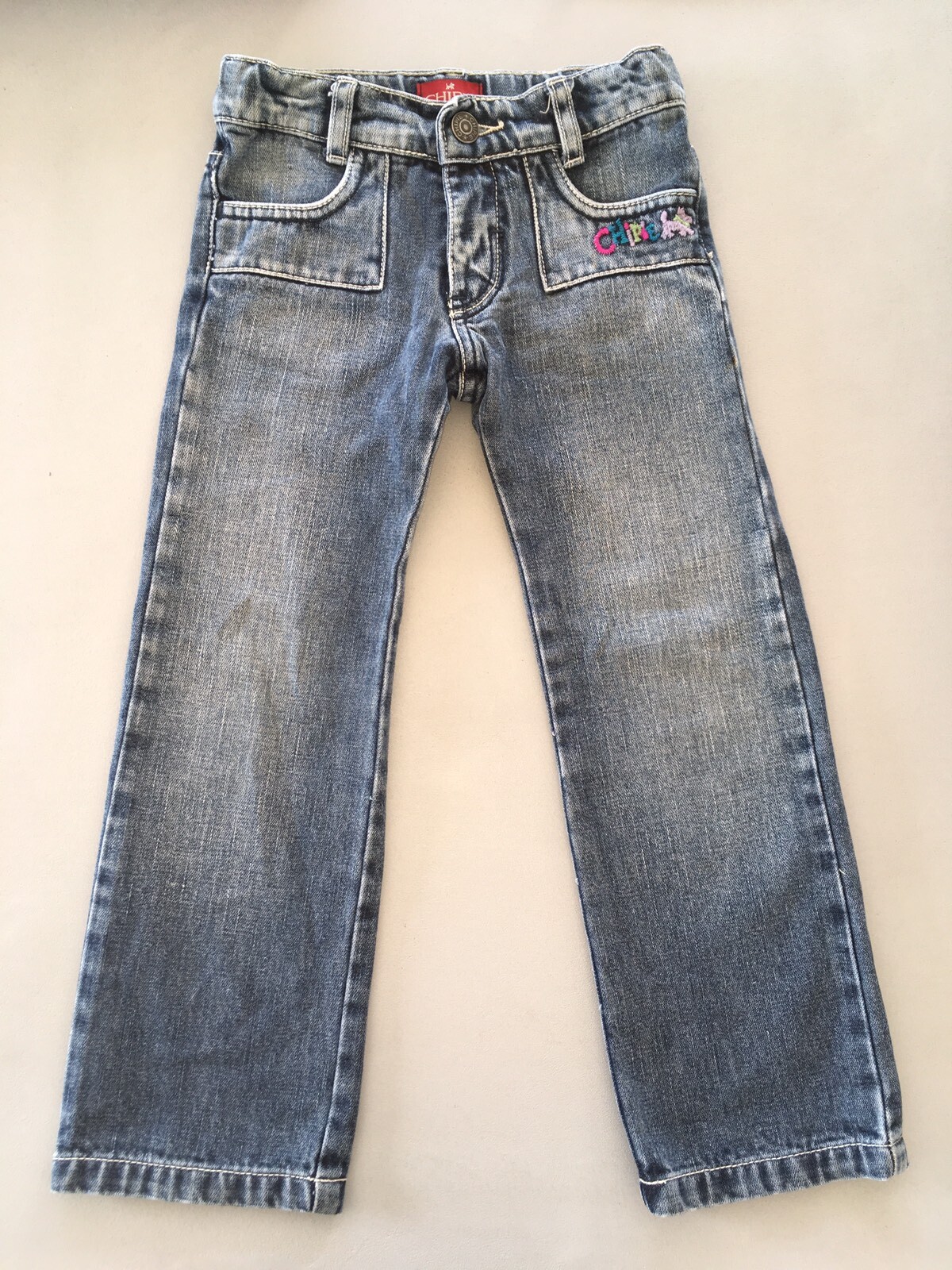 CHIPIE Jeans Brodé Taille Ajustable 4 Ans Bon État | eBay