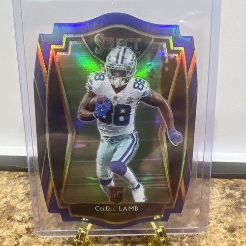 2020 Panini Select Cee Dee Lamb Premier Level Blue Die Cut Prizm Rookie ...