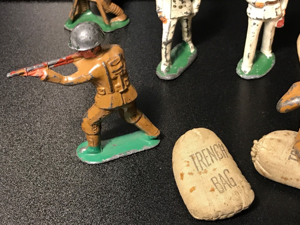 Vintage 12 Barclay Lead Toy Soldier Figures Military, Trench Bag ...