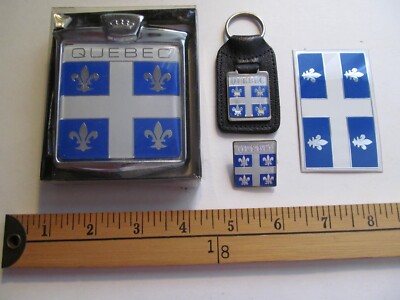 QUEBEC FLAG GRILL ANTIQUE CAR SHOW BADGE PIN PLAQUE STICKER KEYCHAIN ...