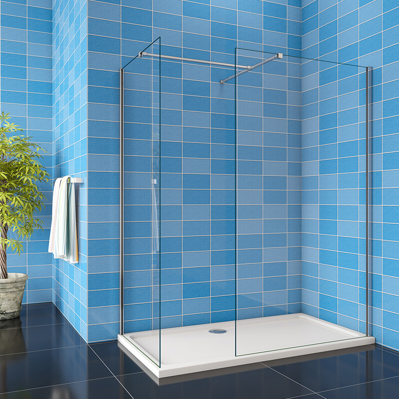 Walk in Shower Screen Wet Room Enclosure EasyClean Glass Flipper Side ...
