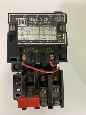 NOS Square D 8536SCO3BS Ser. B NEMA Size 1 Starter 8D | eBay