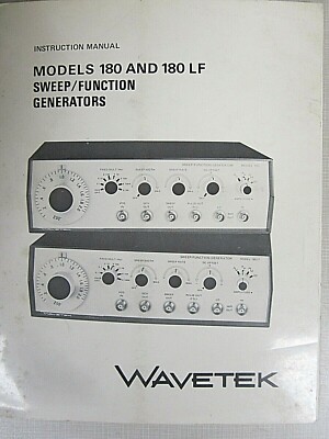 Wavetek 180 & 180 LF Sweep Function Generator Instruction Manual REV D&C | eBay