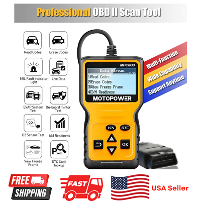 MotoPower Car OBD2 Scanner Engine Fault Code Reader Diagnostic Tool USA ...
