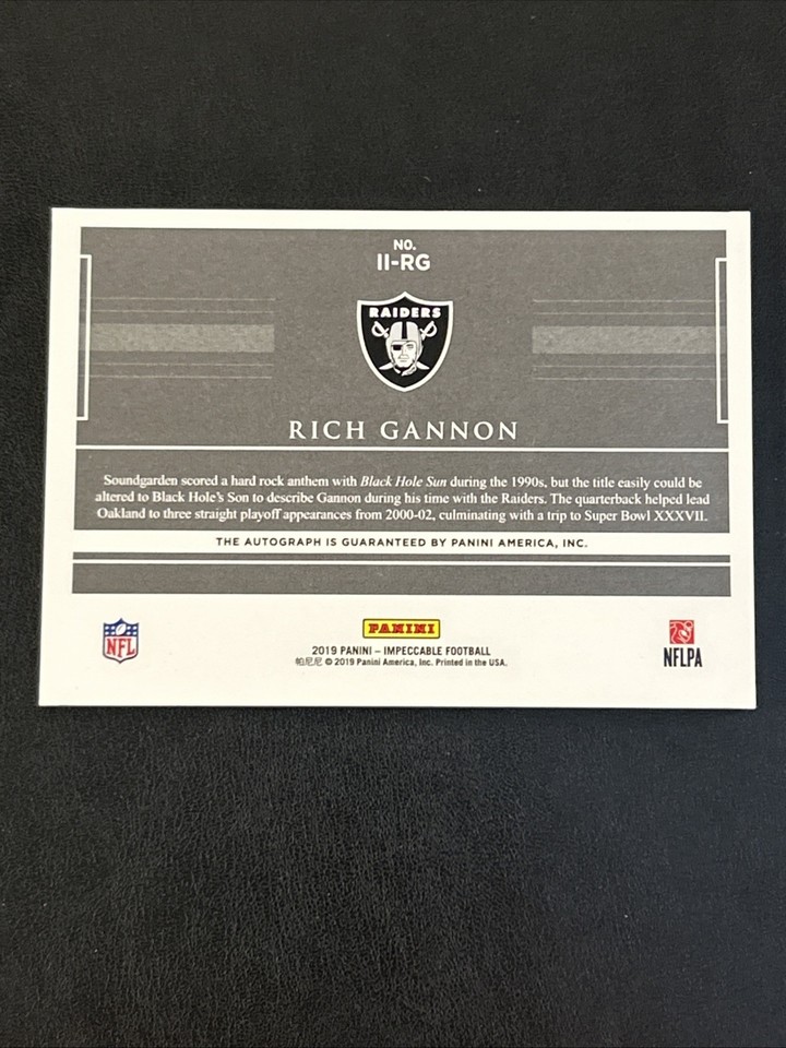 2019 Panini Impeccable - Indelible Ink Rich Gannon #II-RG /49 (AU) | eBay