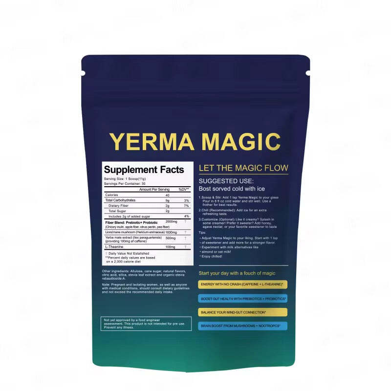 Yerma Magic Yerba Mate Instant Tea Powder - 30 Servings Peach Mango ...